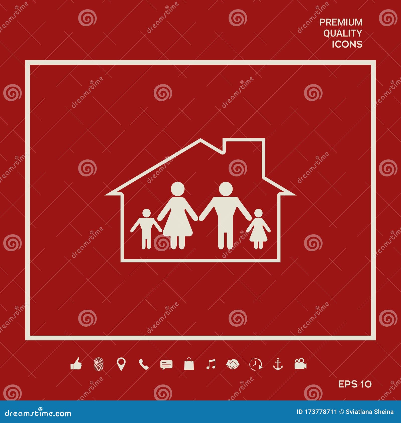 Family Home Icon. Graphic Elements for Your Design Stock Vector ...