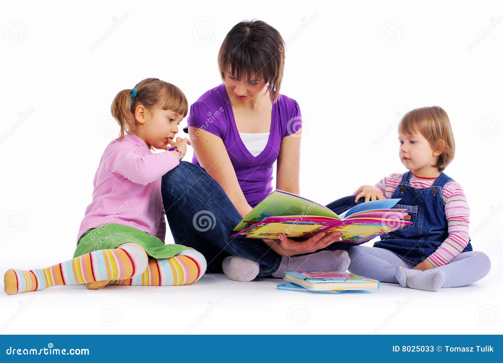 Family at Home Reading Book Stock Image - Image of child, room: 8025033