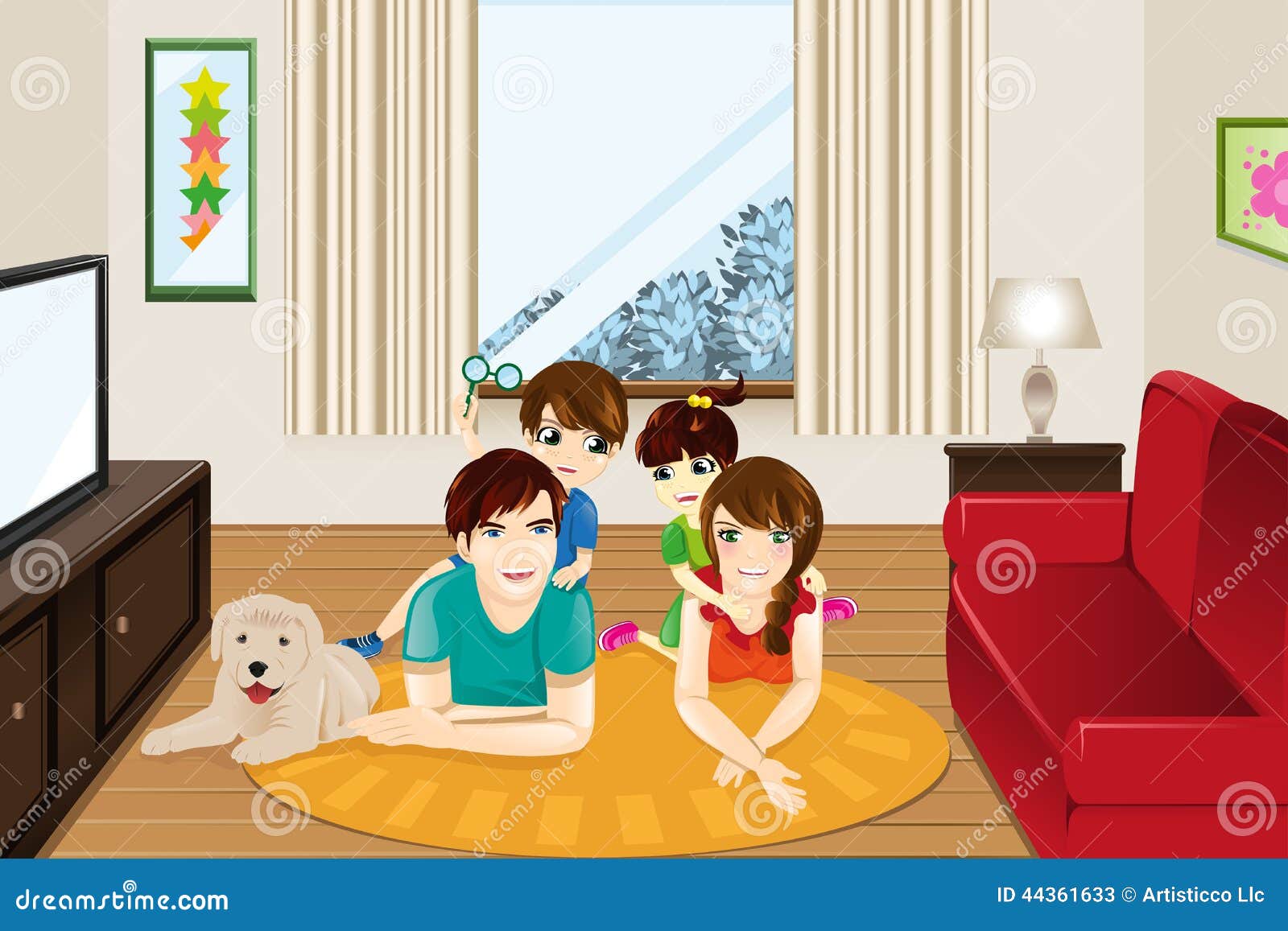 Family at home stock vector. Illustration of parenthood - 44361633