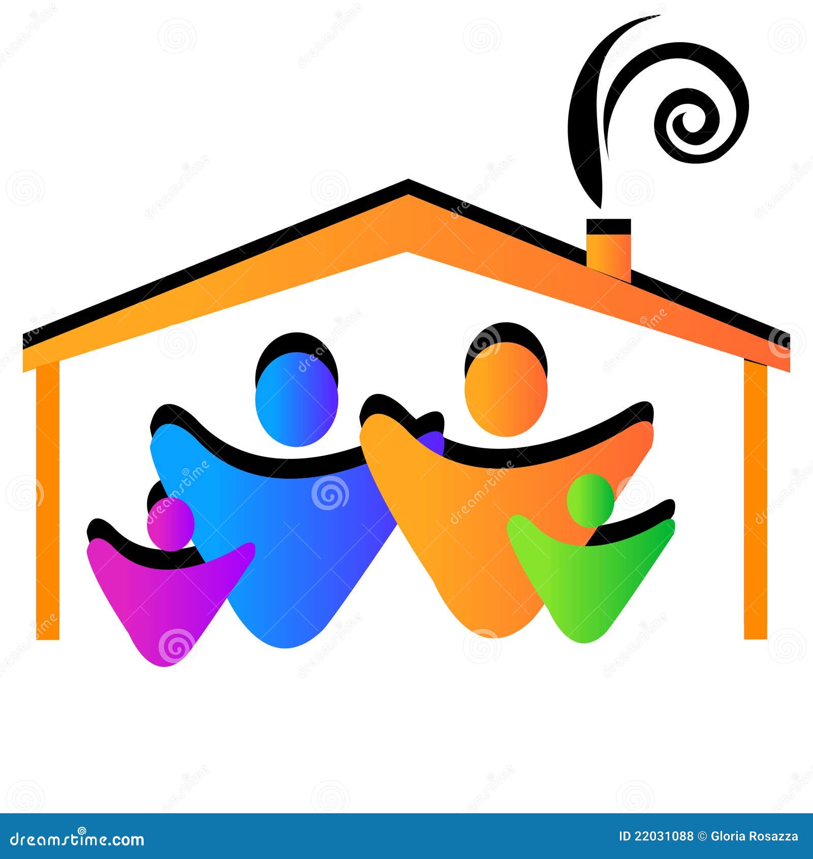 Family house logo stock vector. Illustration of orange - 22031088