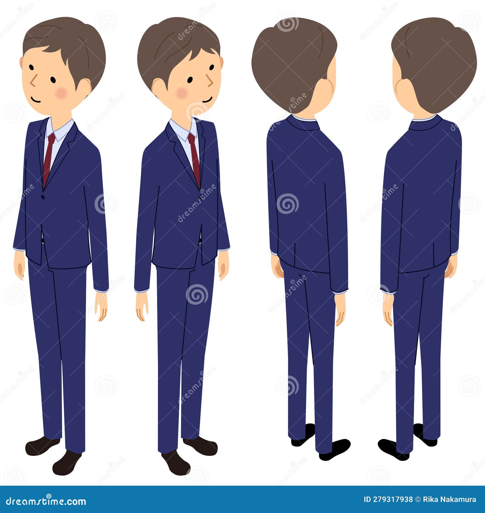 Isometric Illustration of a Man in a Suit Stock Vector - Illustration ...