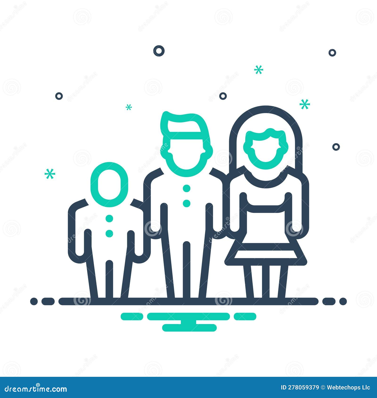 Mix Icon for Family, Generations and Young Stock Illustration ...