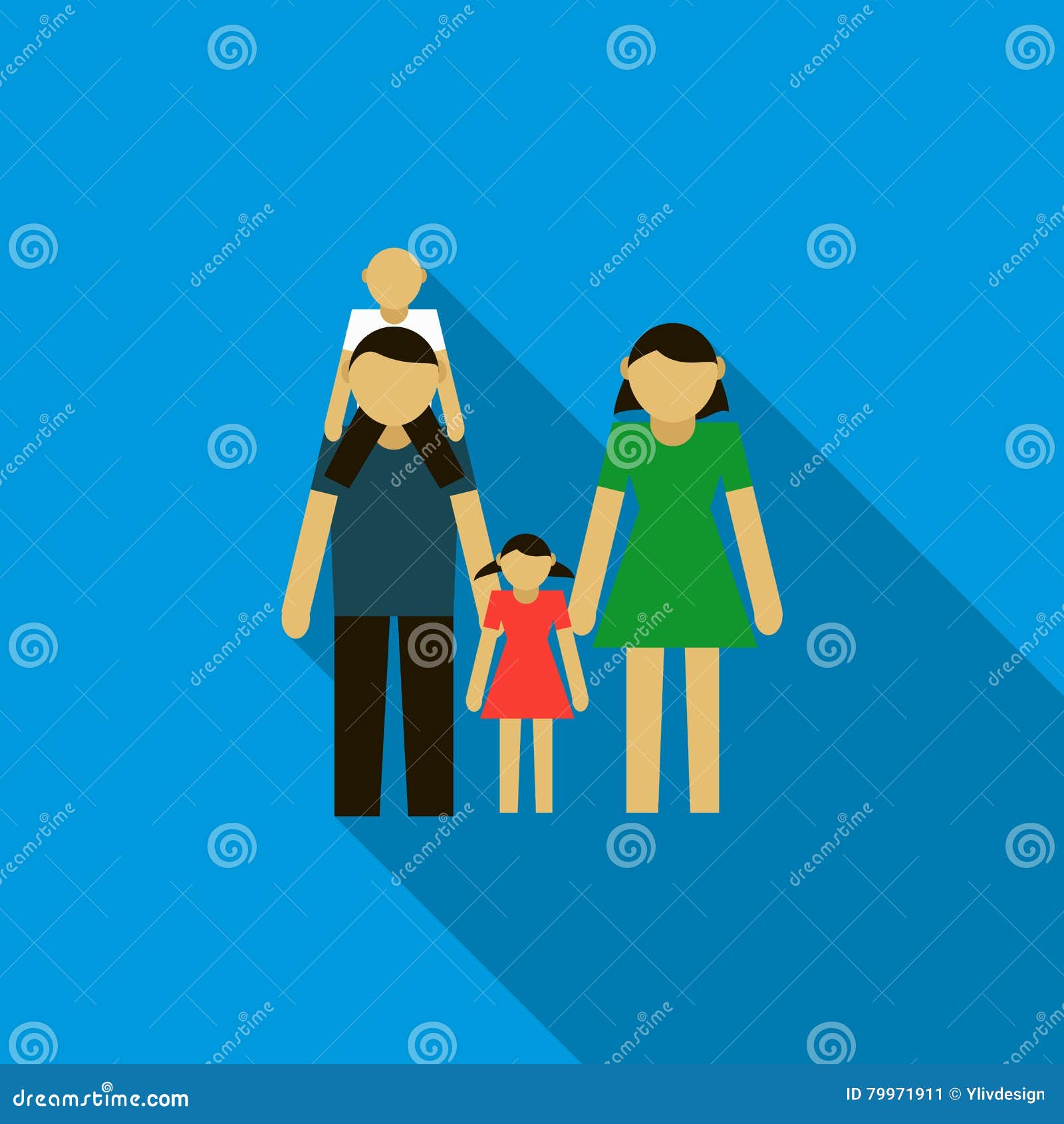 Family icon in flat style stock vector. Illustration of childhood ...