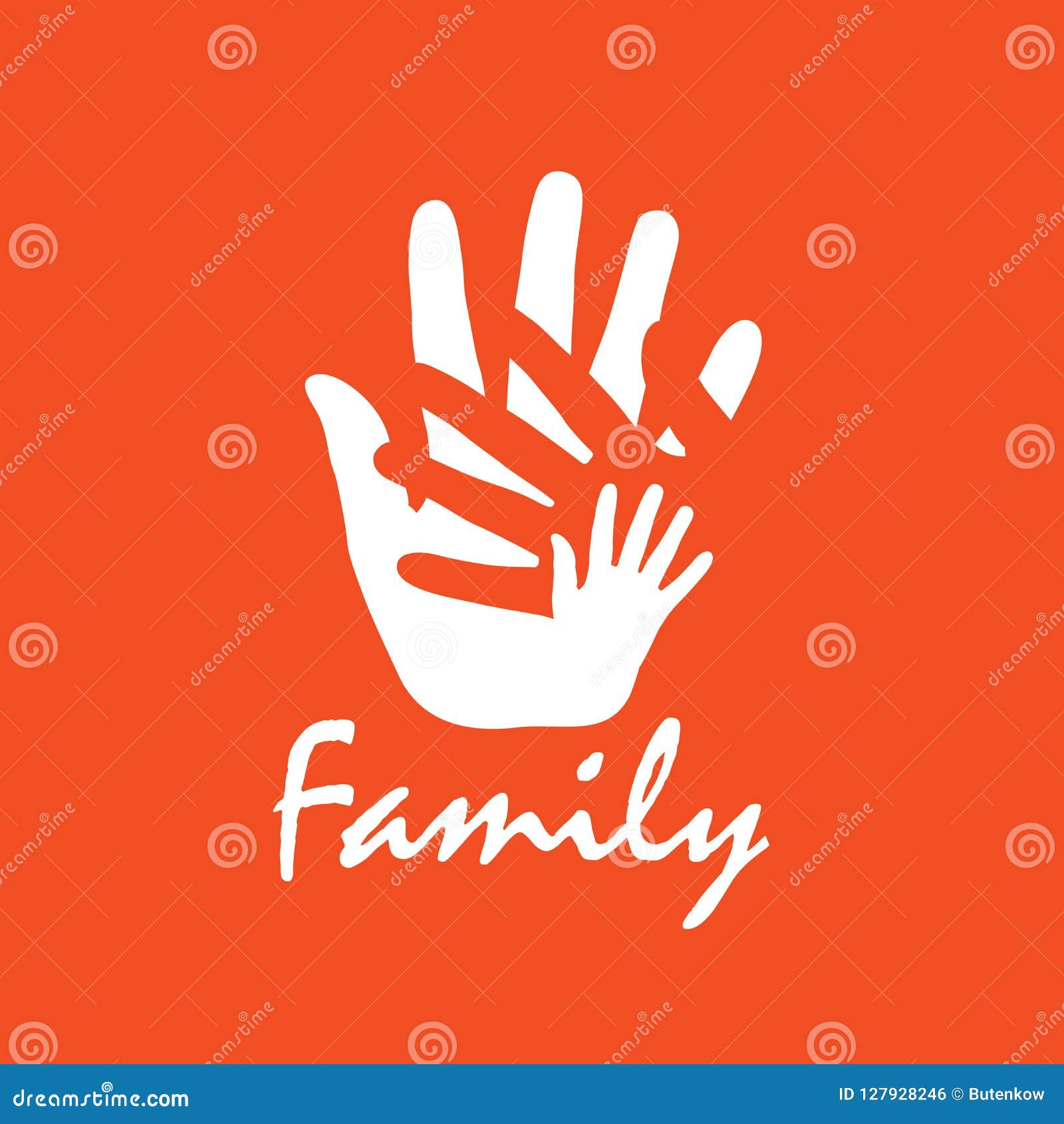 Family Icon in the Form of Hands. Vector Illustration Stock Vector ...