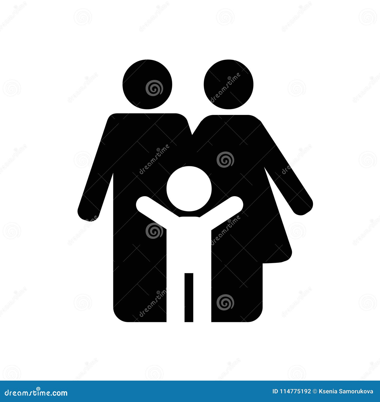 Family Icon. Mom, Dad and Child Stock Vector - Illustration of care ...