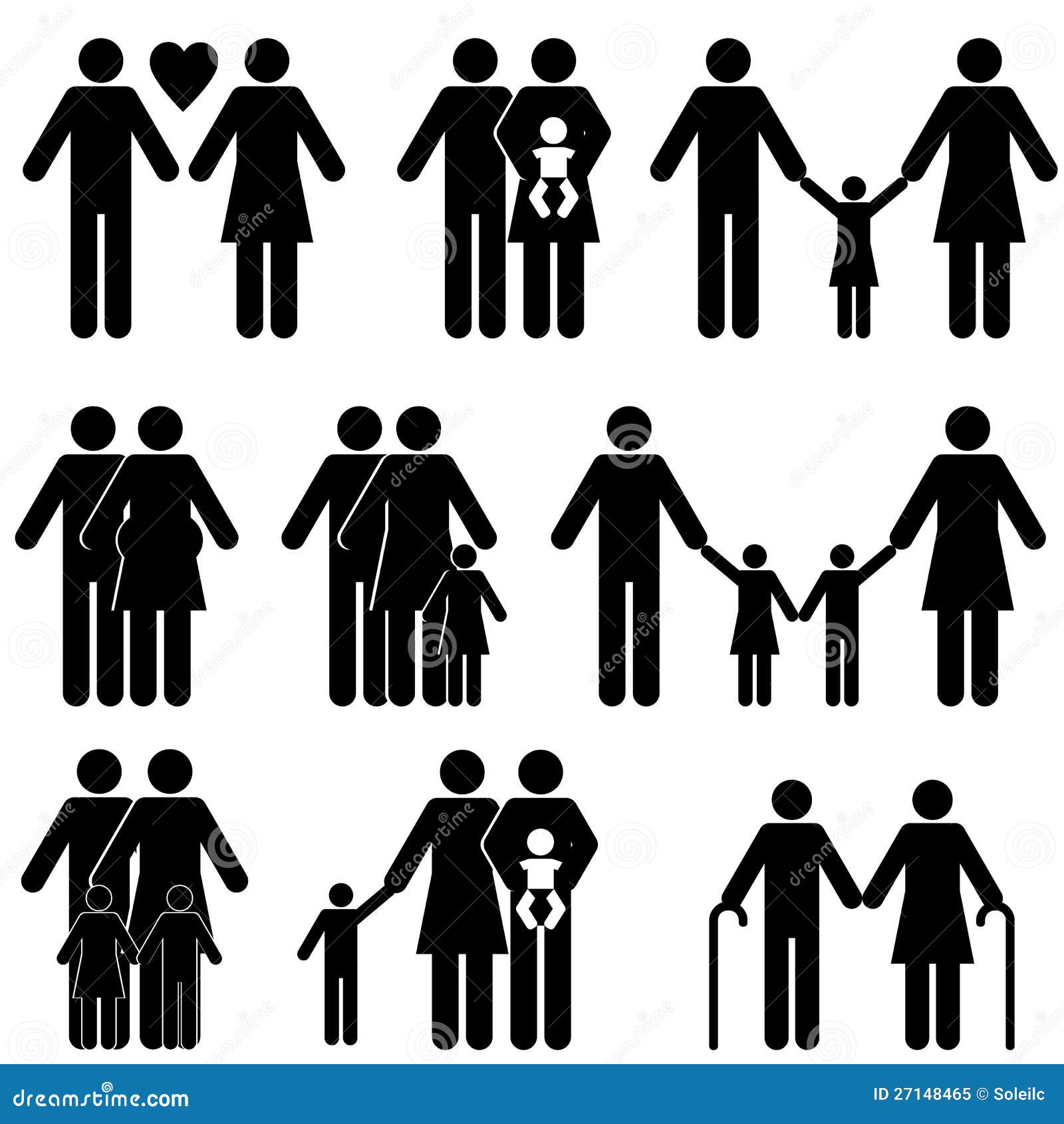 Family icon set stock vector. Illustration of human, life - 27148465