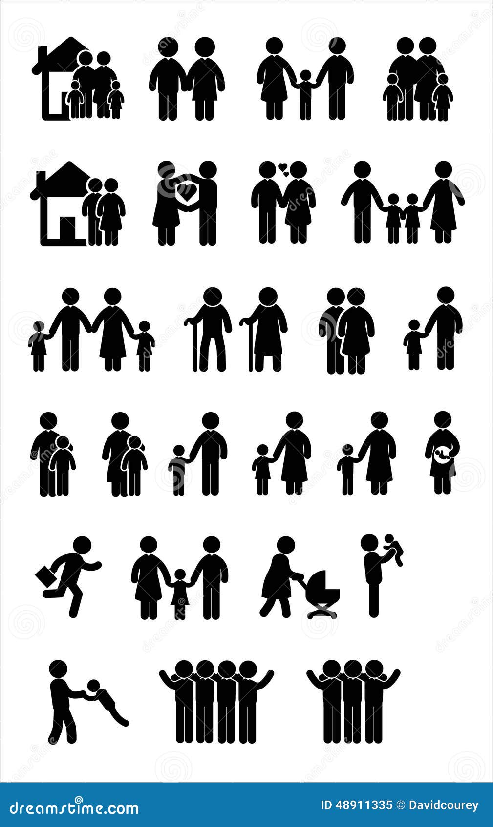 Family icon set stock vector. Illustration of icons, holding - 48911335