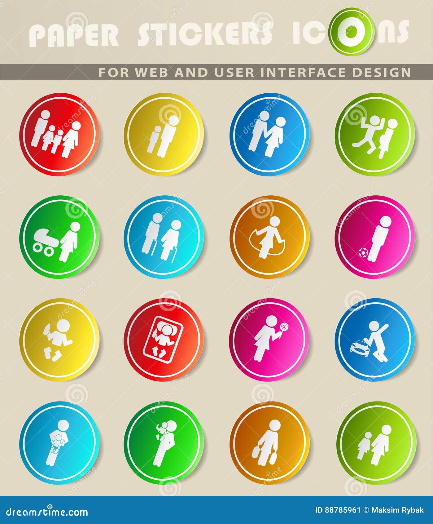 Family icon set stock illustration. Illustration of color - 88785961