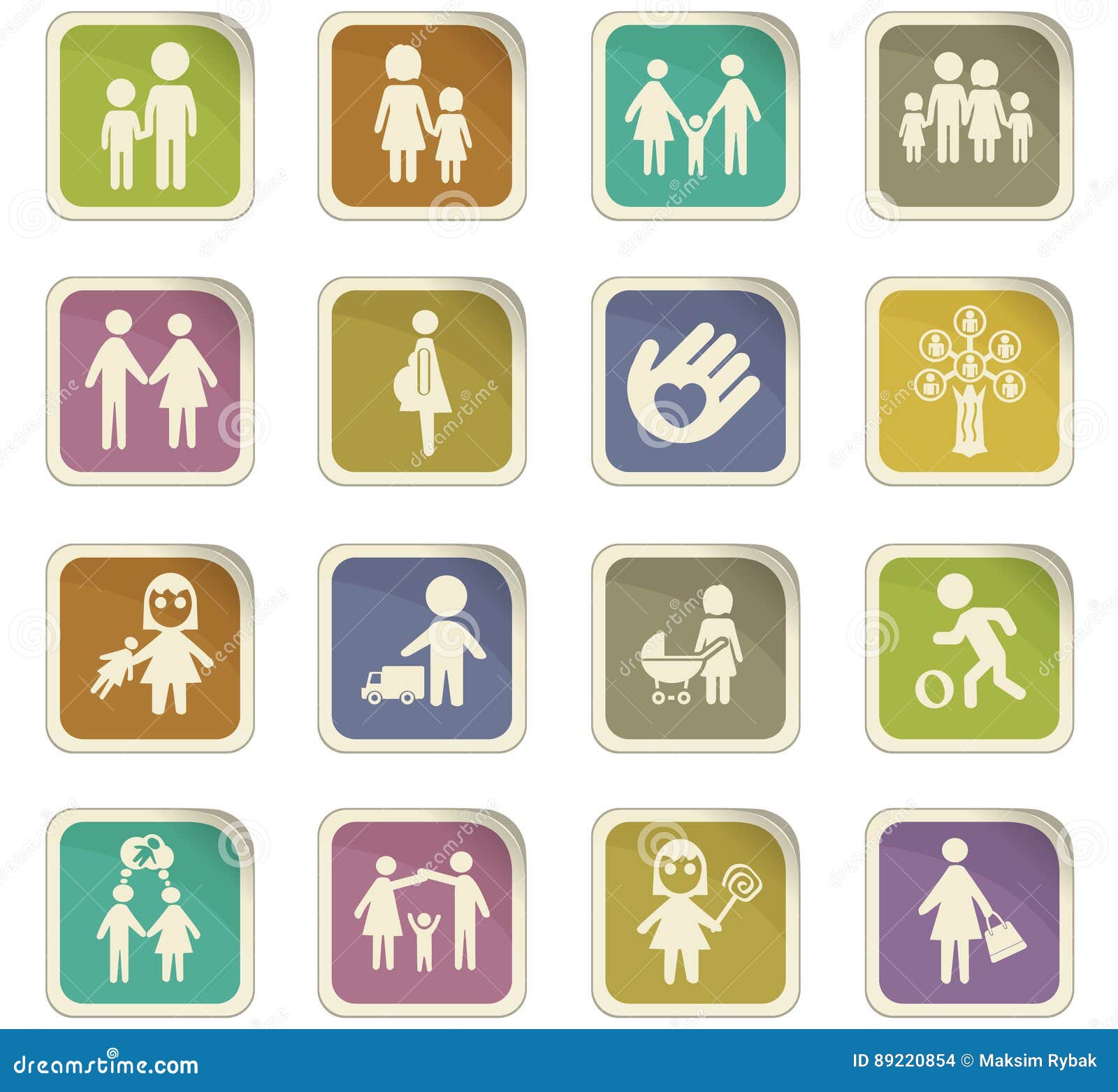 Family icon set stock illustration. Illustration of husband - 89220854