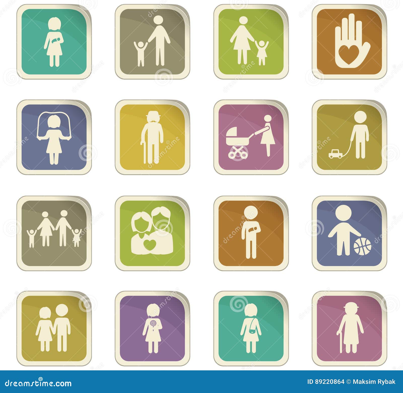 Family icon set stock illustration. Illustration of design - 89220864