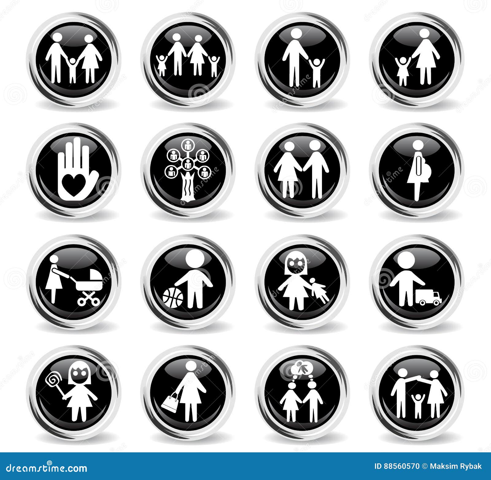 Family icon set stock illustration. Illustration of father - 88560570