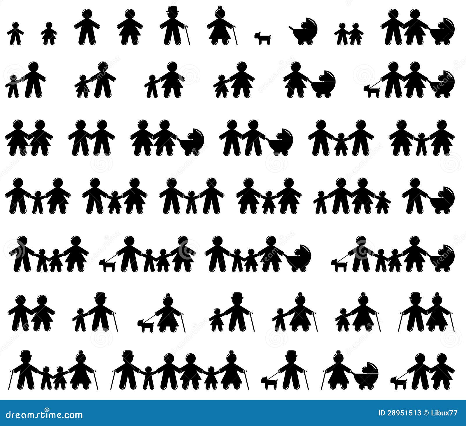 Family Icons Set stock vector. Illustration of generation - 28951513