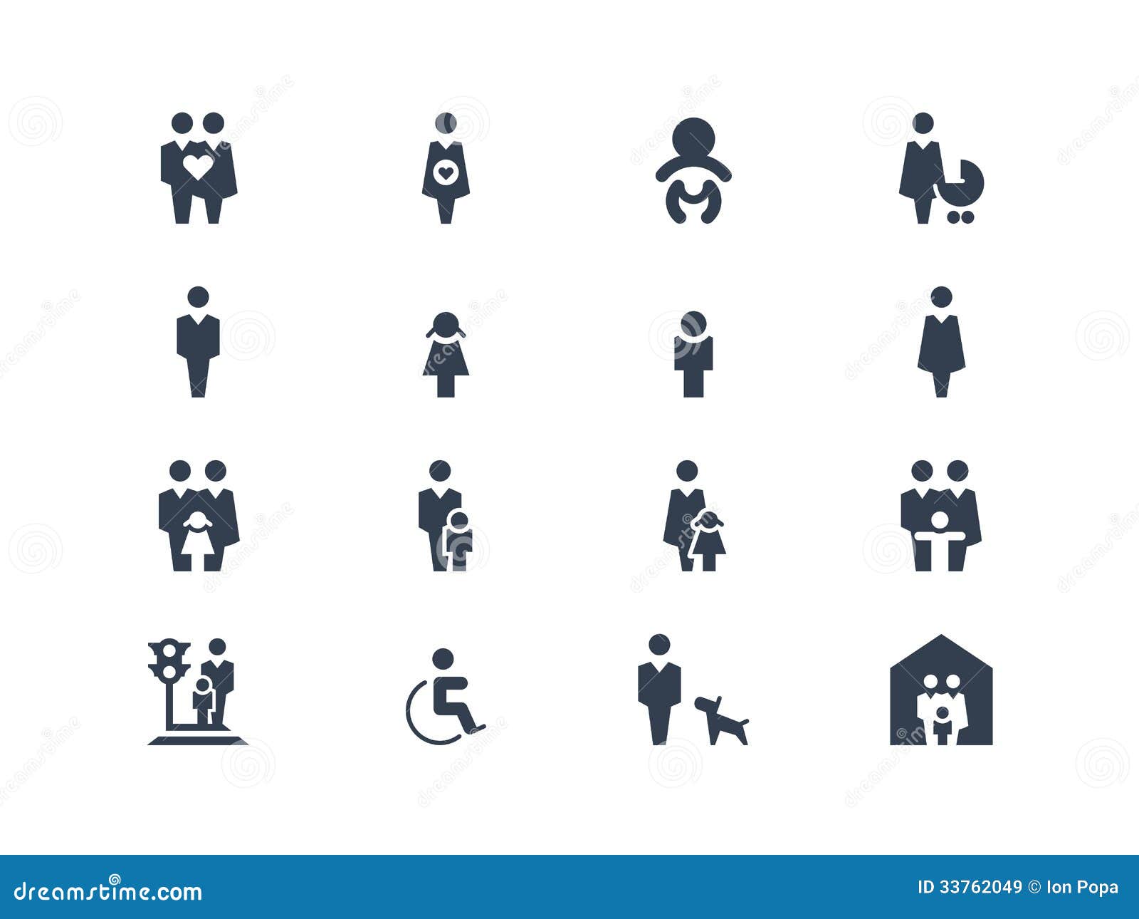 Family icons stock vector. Illustration of kids, family - 33762049