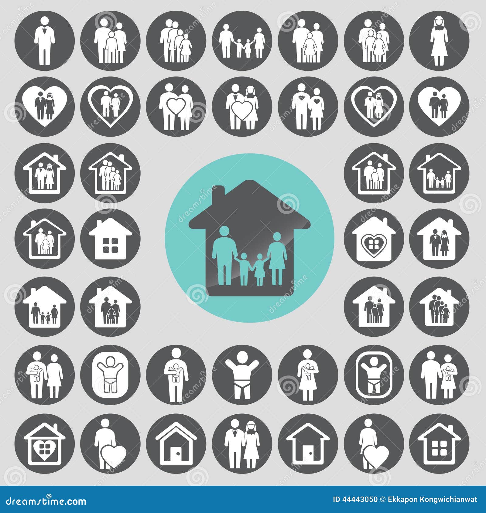 Family icons set. stock illustration. Illustration of newborn - 44443050