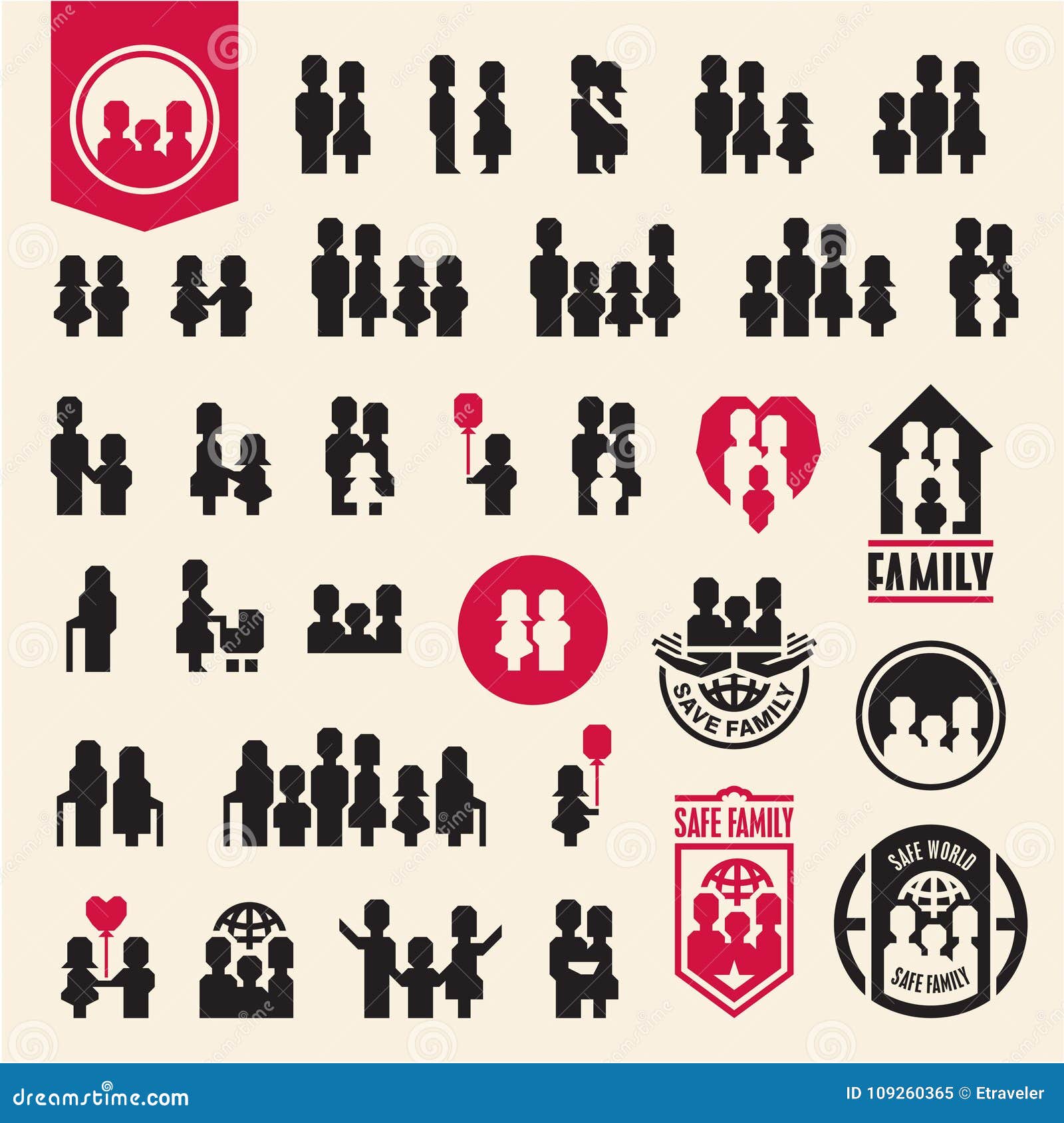Family icons set. People stock vector. Illustration of father - 109260365