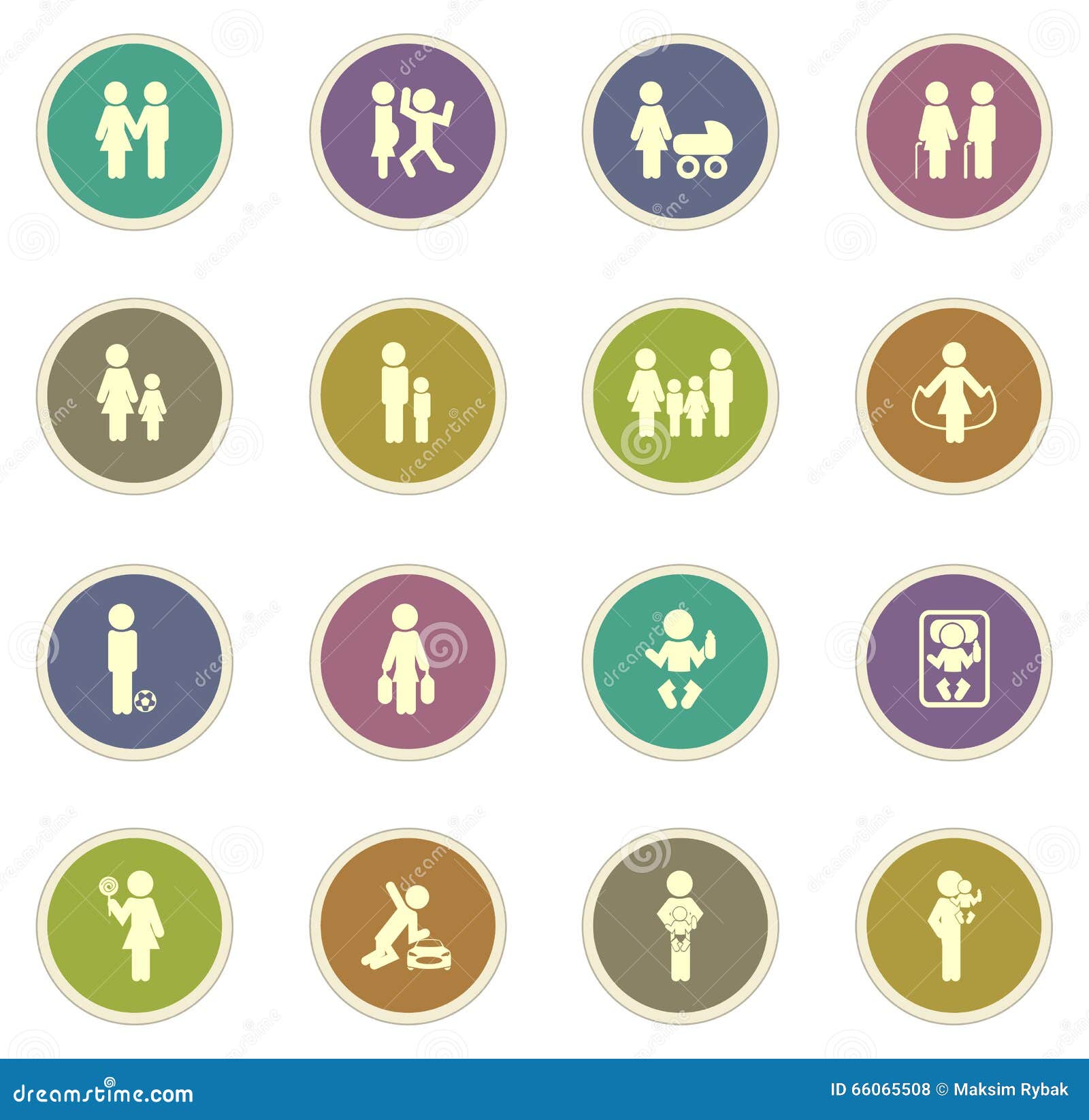 Family icons set stock vector. Illustration of vector - 66065508