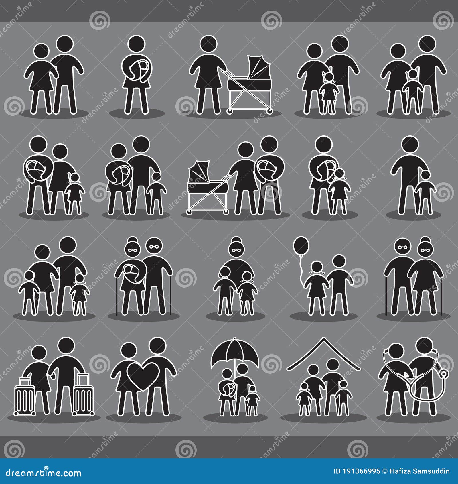 Family Icons. Vector Illustration Decorative Design Stock Vector ...