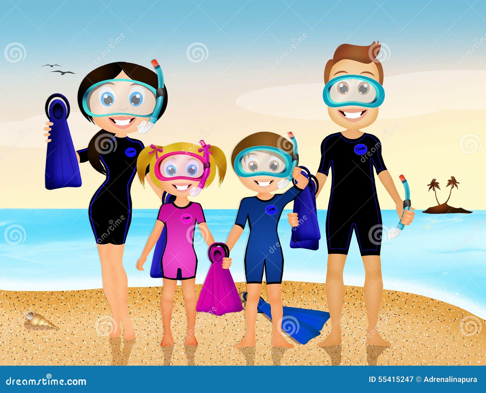 Family immersion stock illustration. Illustration of children - 55415247