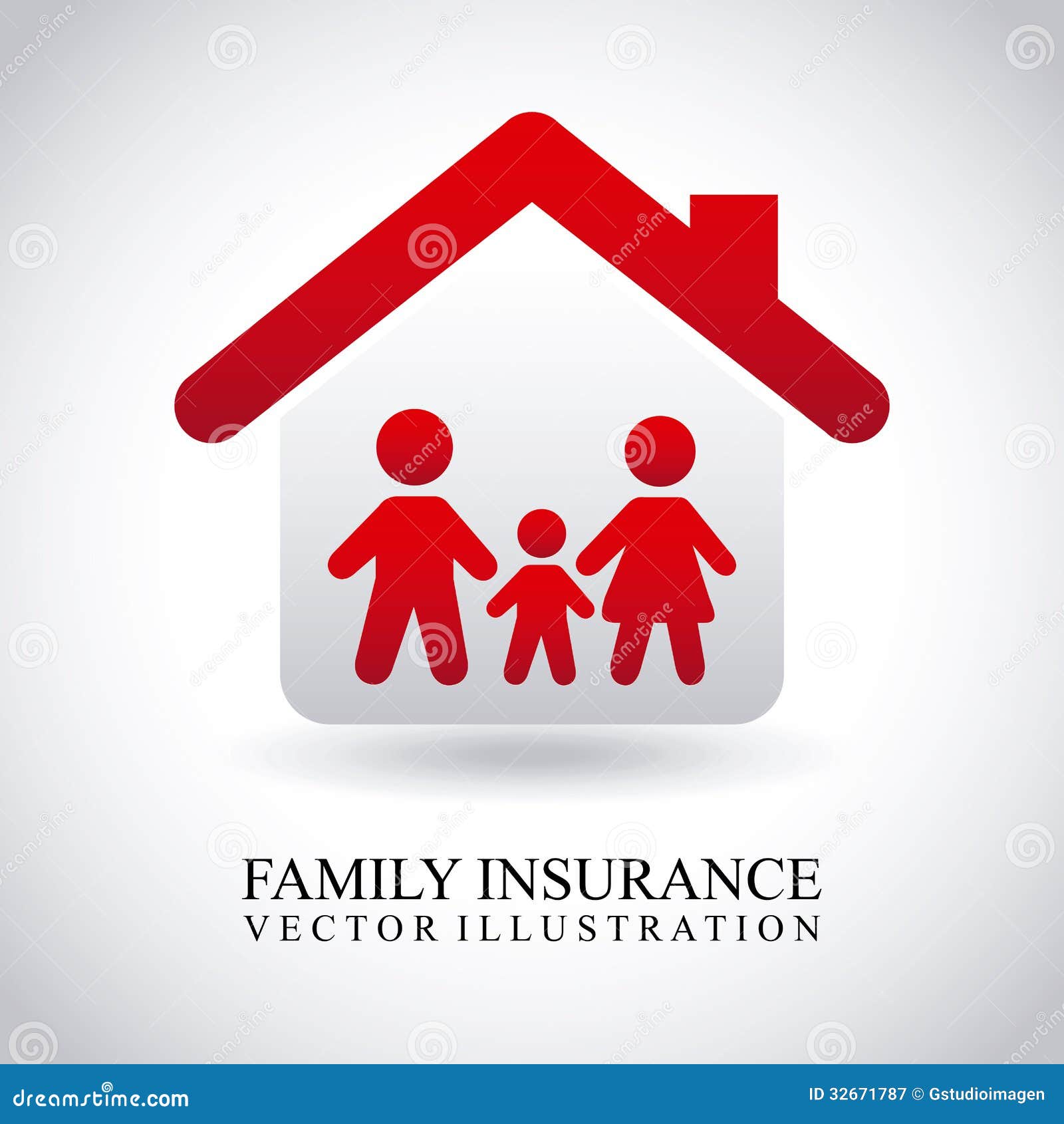 Family insurance stock vector. Illustration of help, lock - 32671787