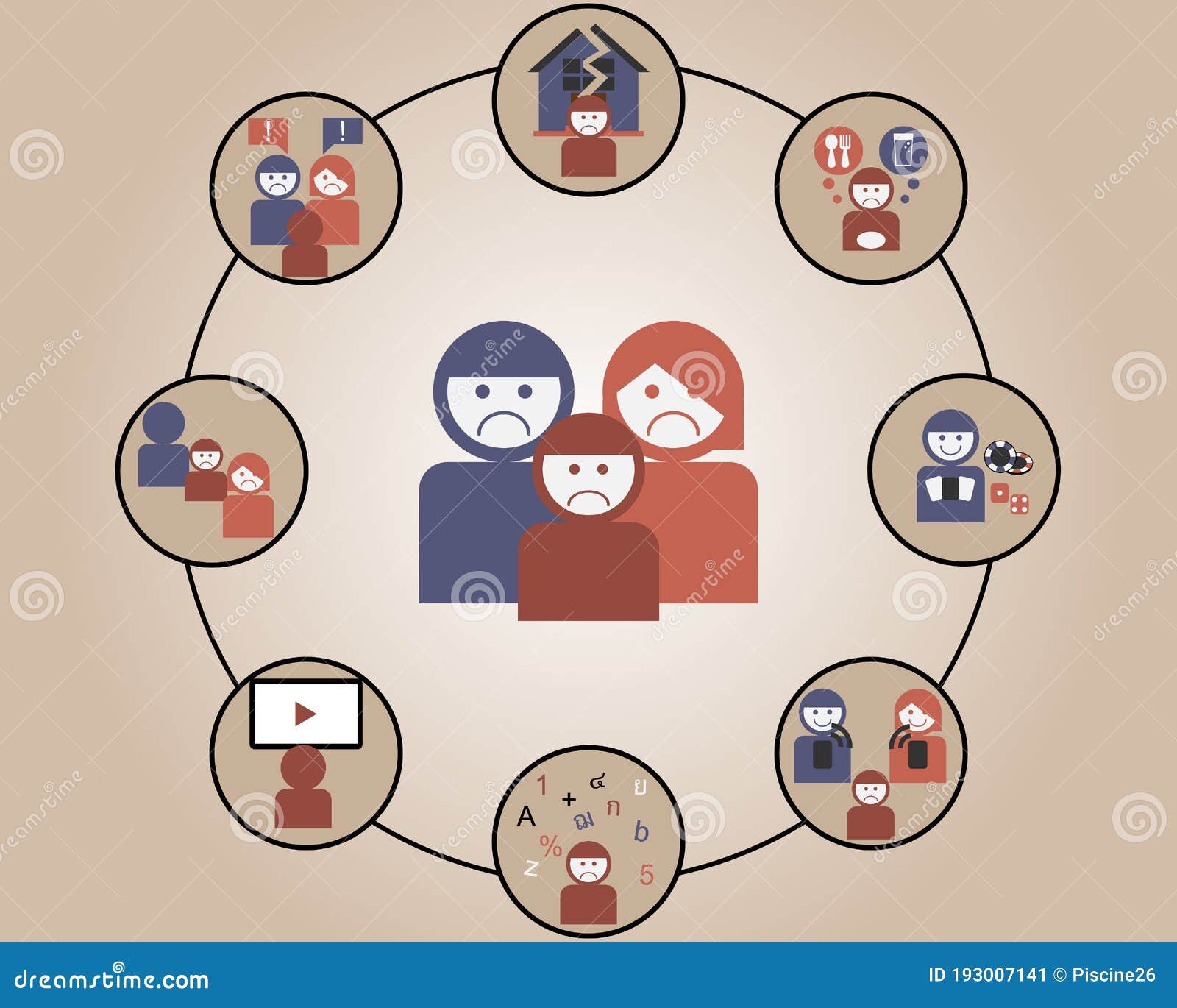 Family Issues that Affect Child Vector Stock Vector - Illustration of ...