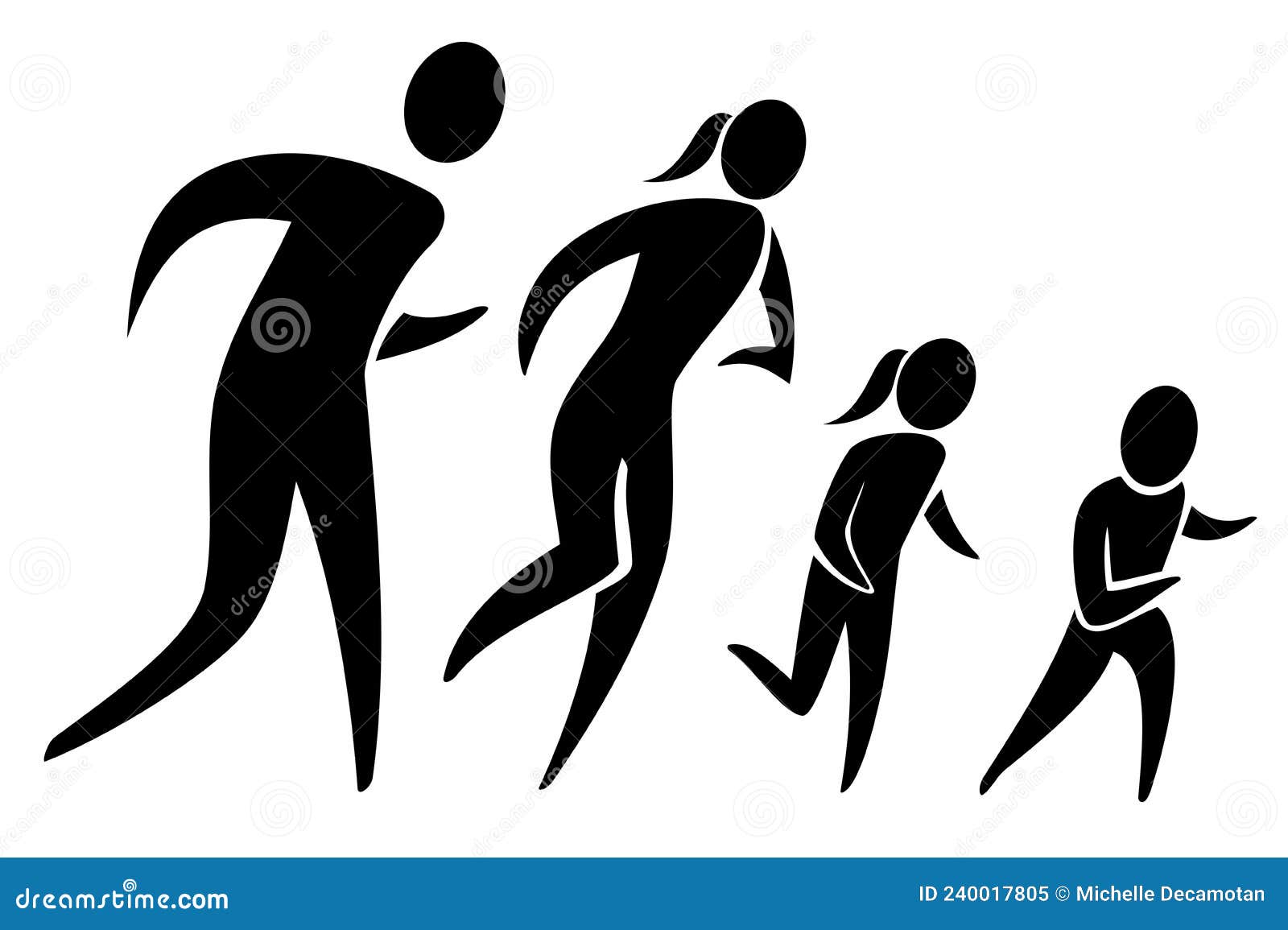 Family Jogging Abstract, Stick Man Stock Vector - Illustration of stick ...
