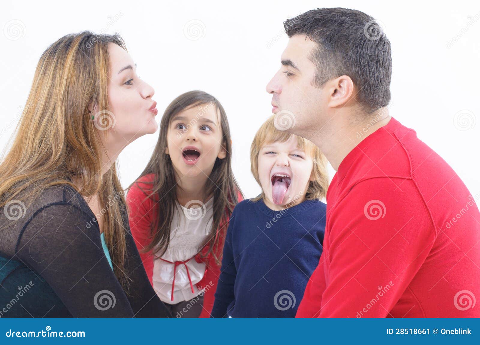 Family Kiss stock image. Image of recreational, amazement - 28518661