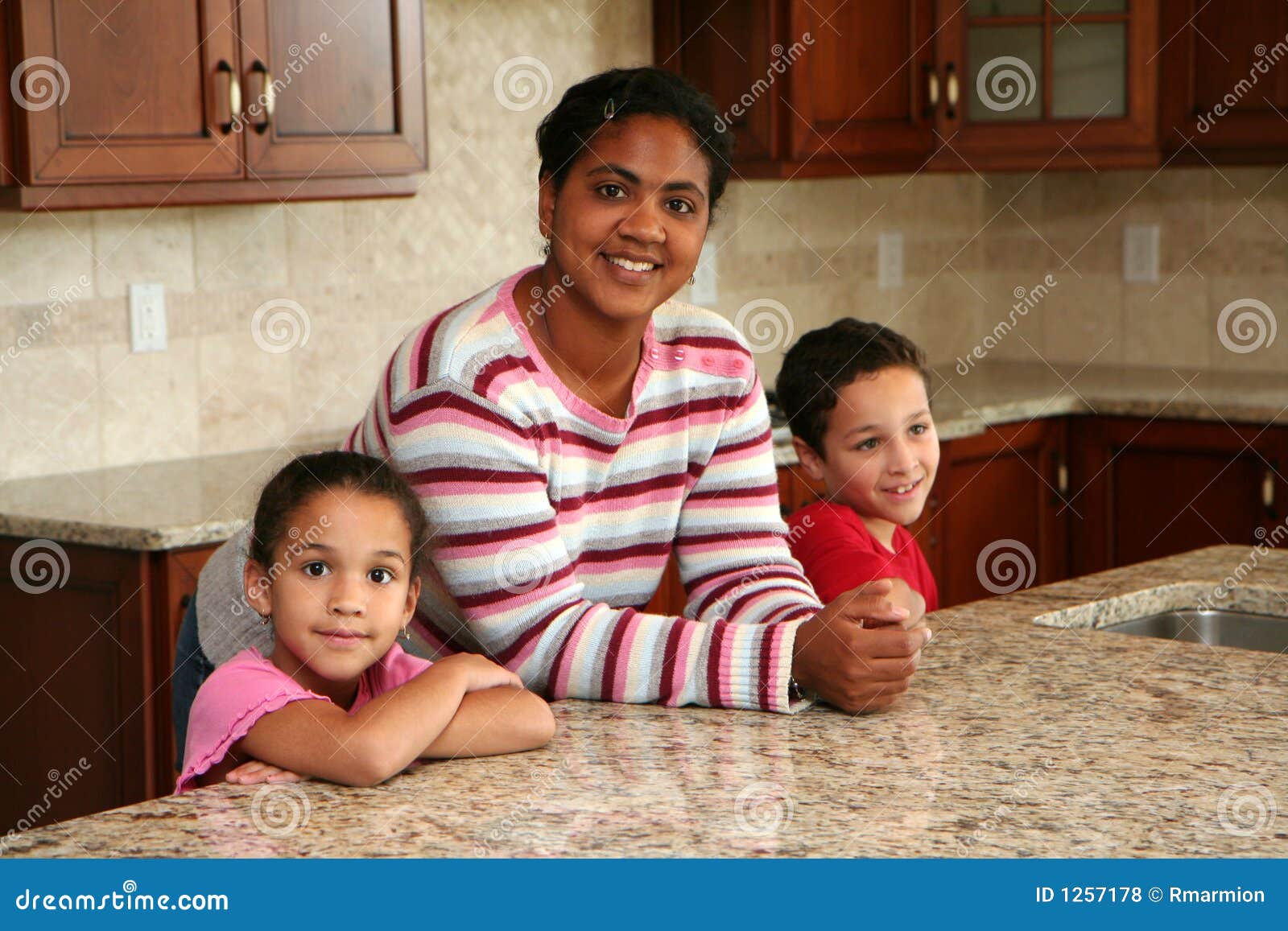 Family in Kitchen stock photo. Image of children, chef - 1257178