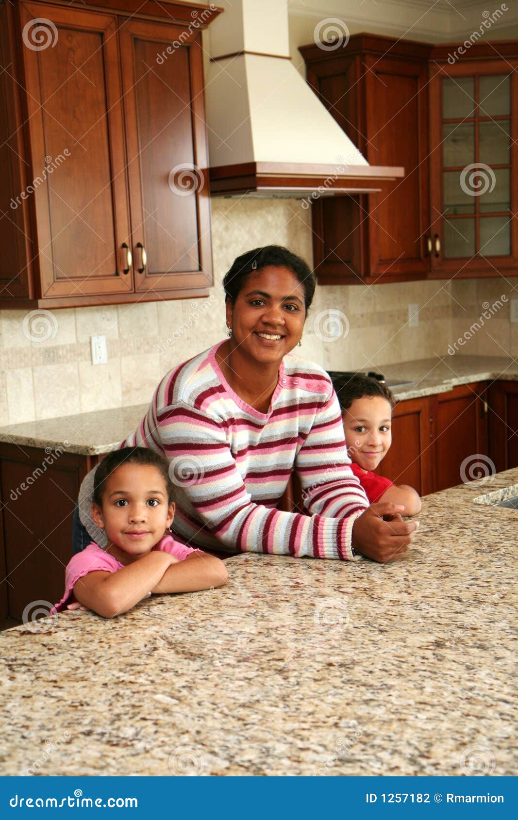 Family in Kitchen stock photo. Image of black, homemaker - 1257182