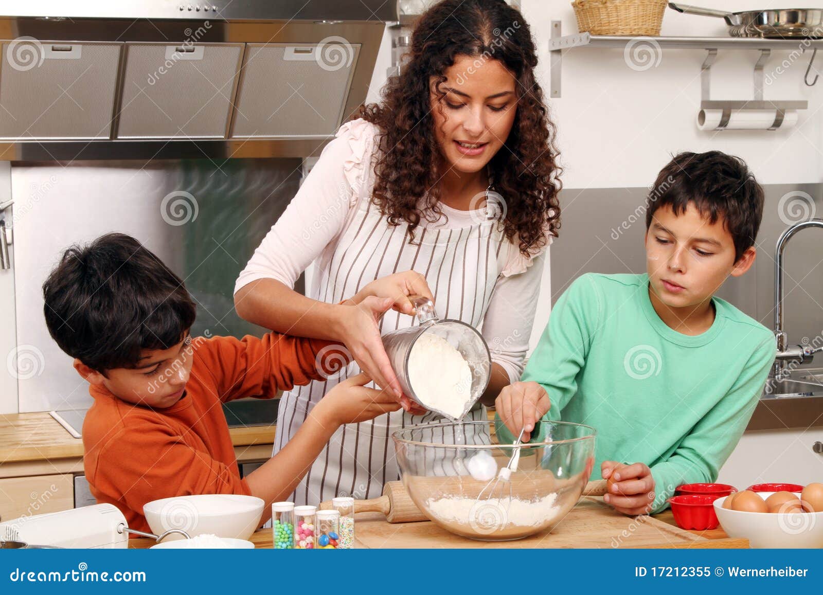 Family in the kitchen stock image. Image of mother, family - 17212355