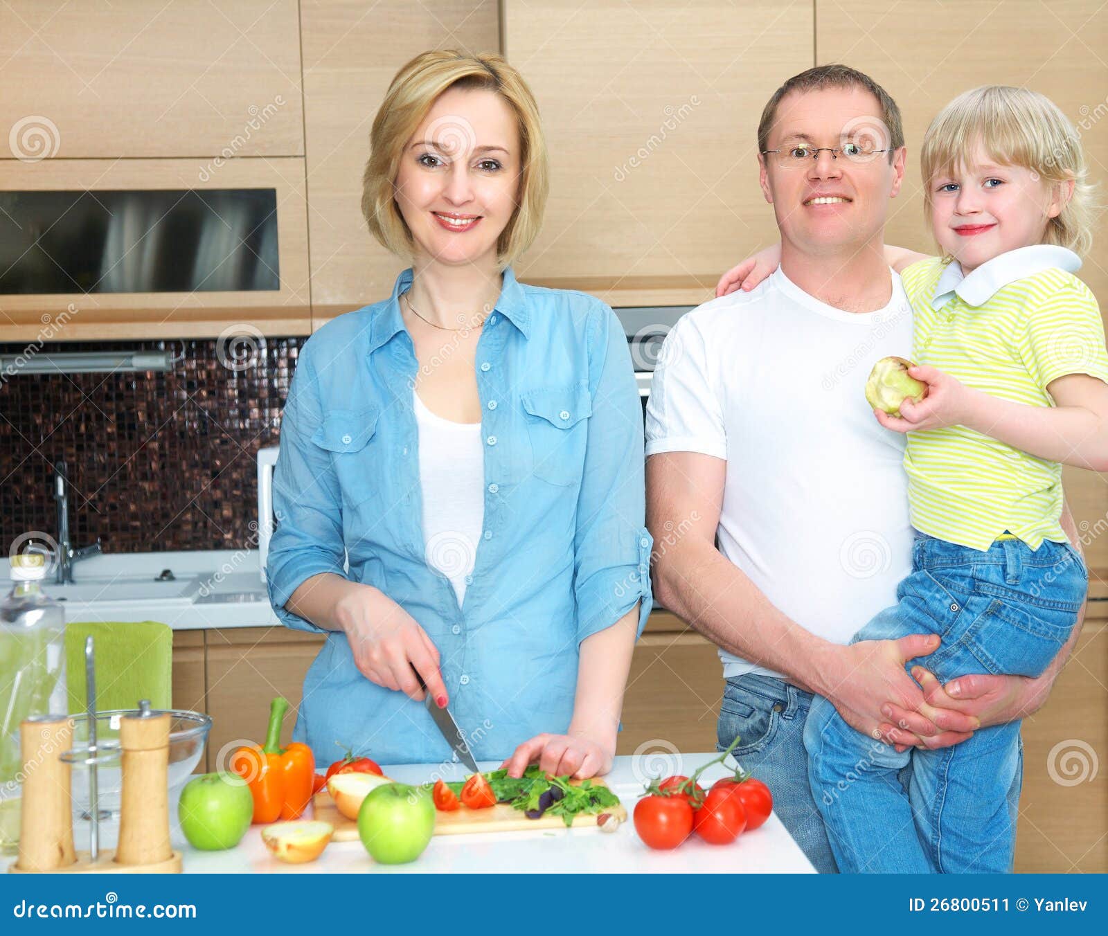 Family on kitchen stock image. Image of lifestyles, family - 26800511