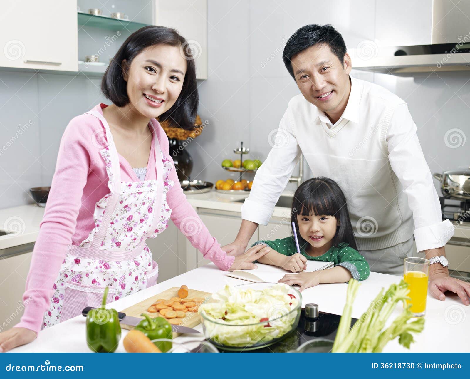 Family in kitchen stock photo. Image of little, child - 36218730