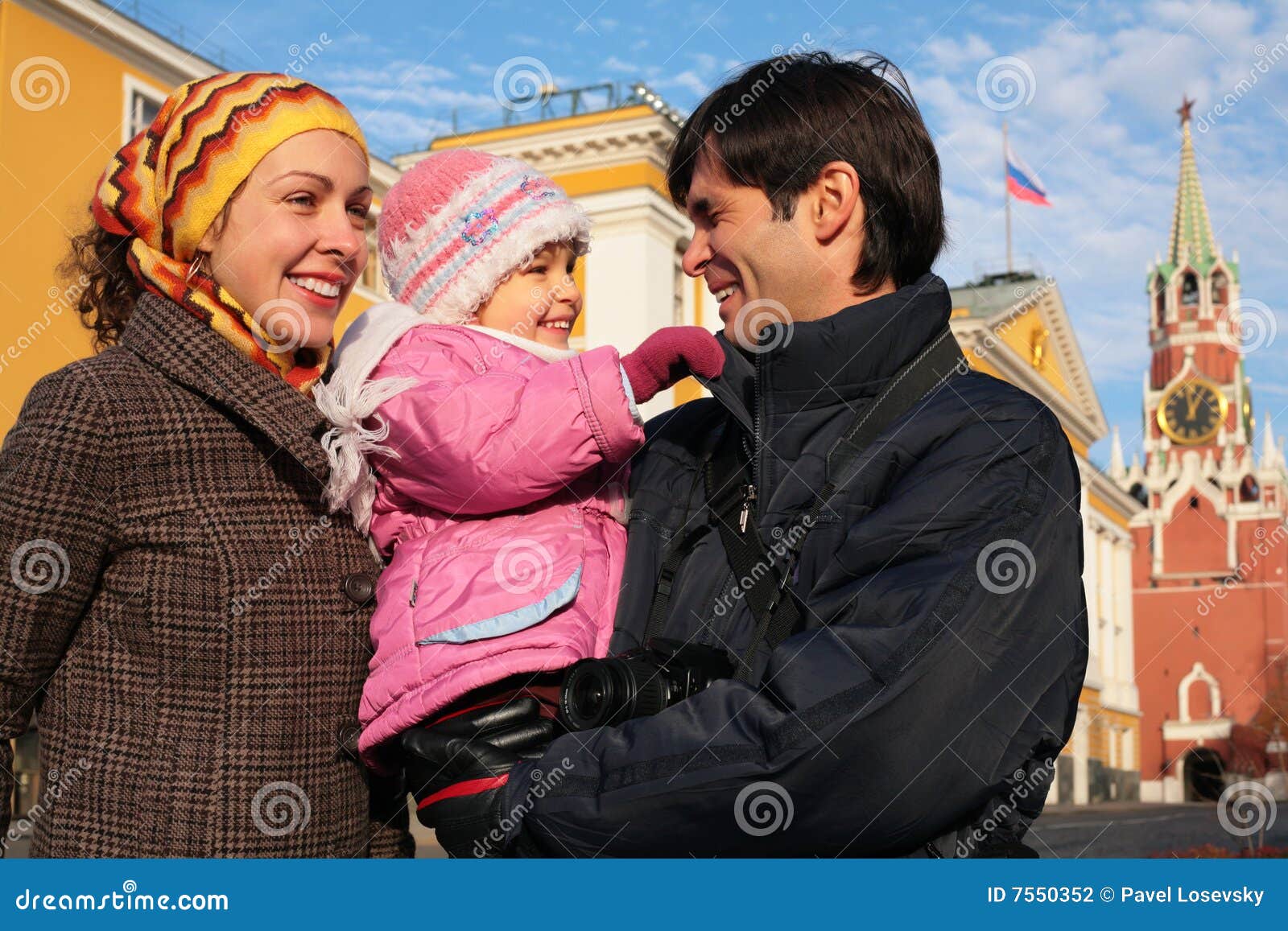 Family Kremlin Russia Moscow Stock Photo - Image of cheerful, parents ...