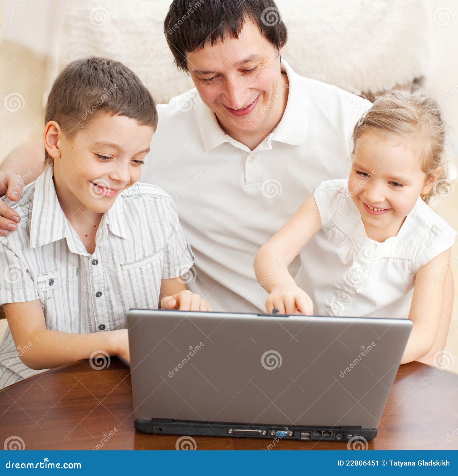 Family with laptop stock image. Image of white, caucasian - 22806451