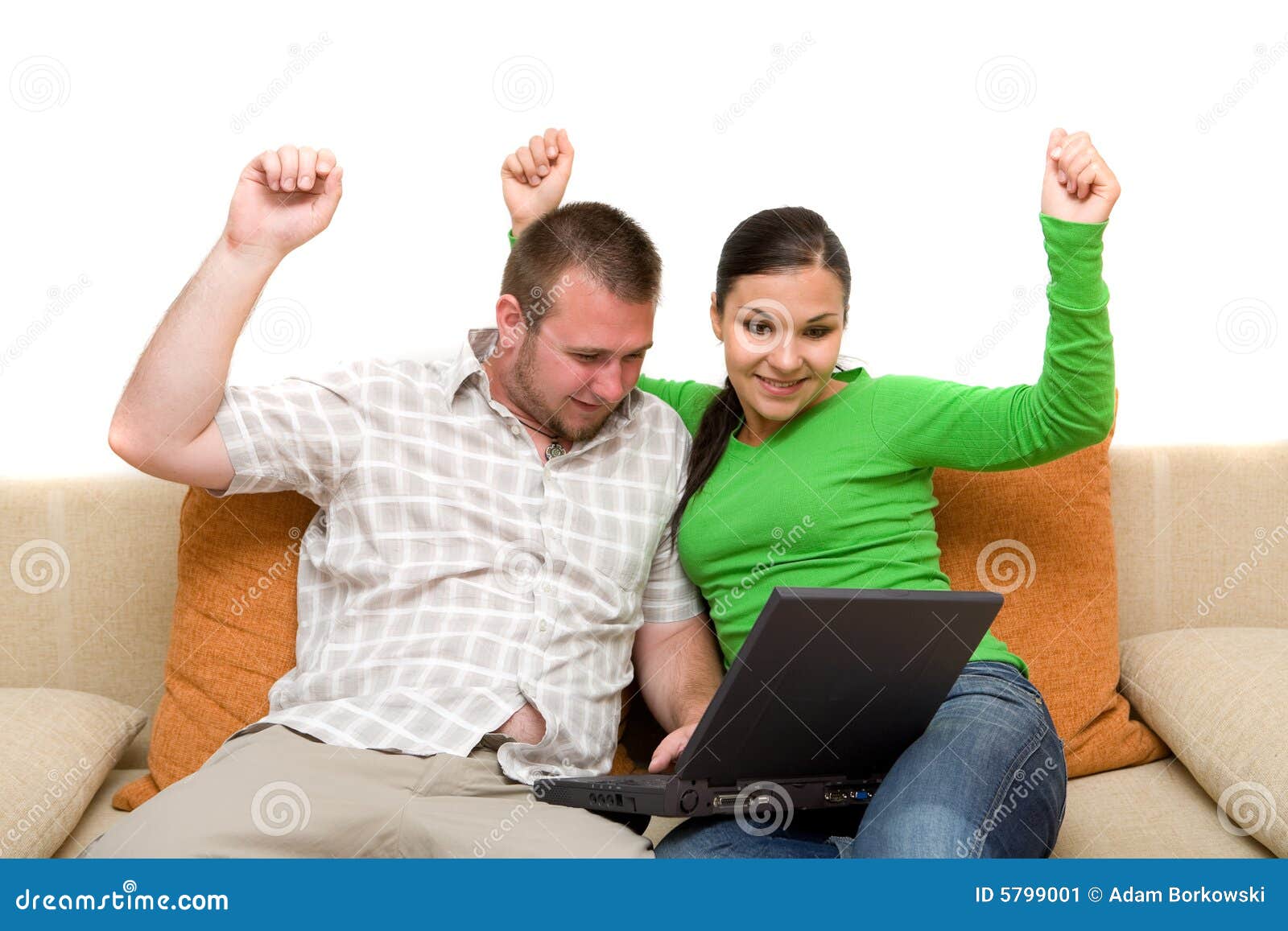 Family with laptop stock image. Image of computer, family - 5799001