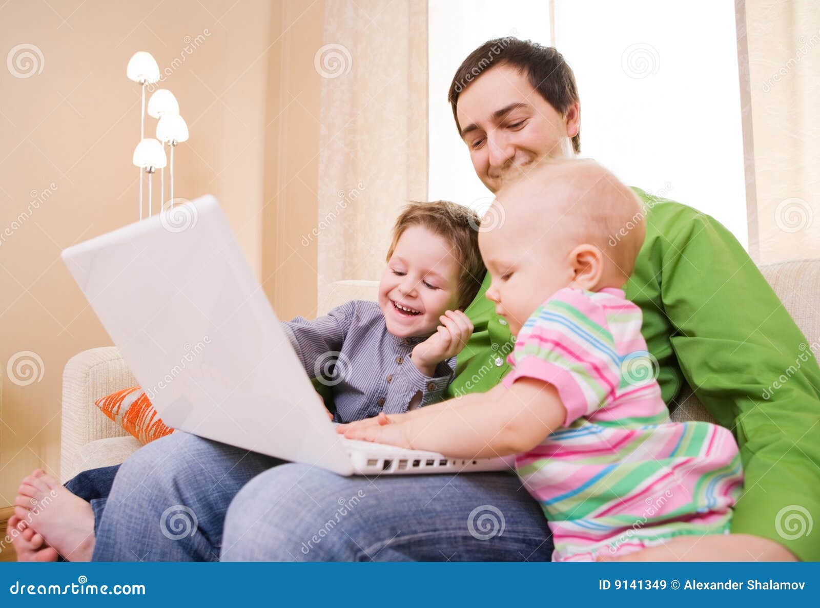 Family with Laptop stock image. Image of computer, lifestyle - 9141349