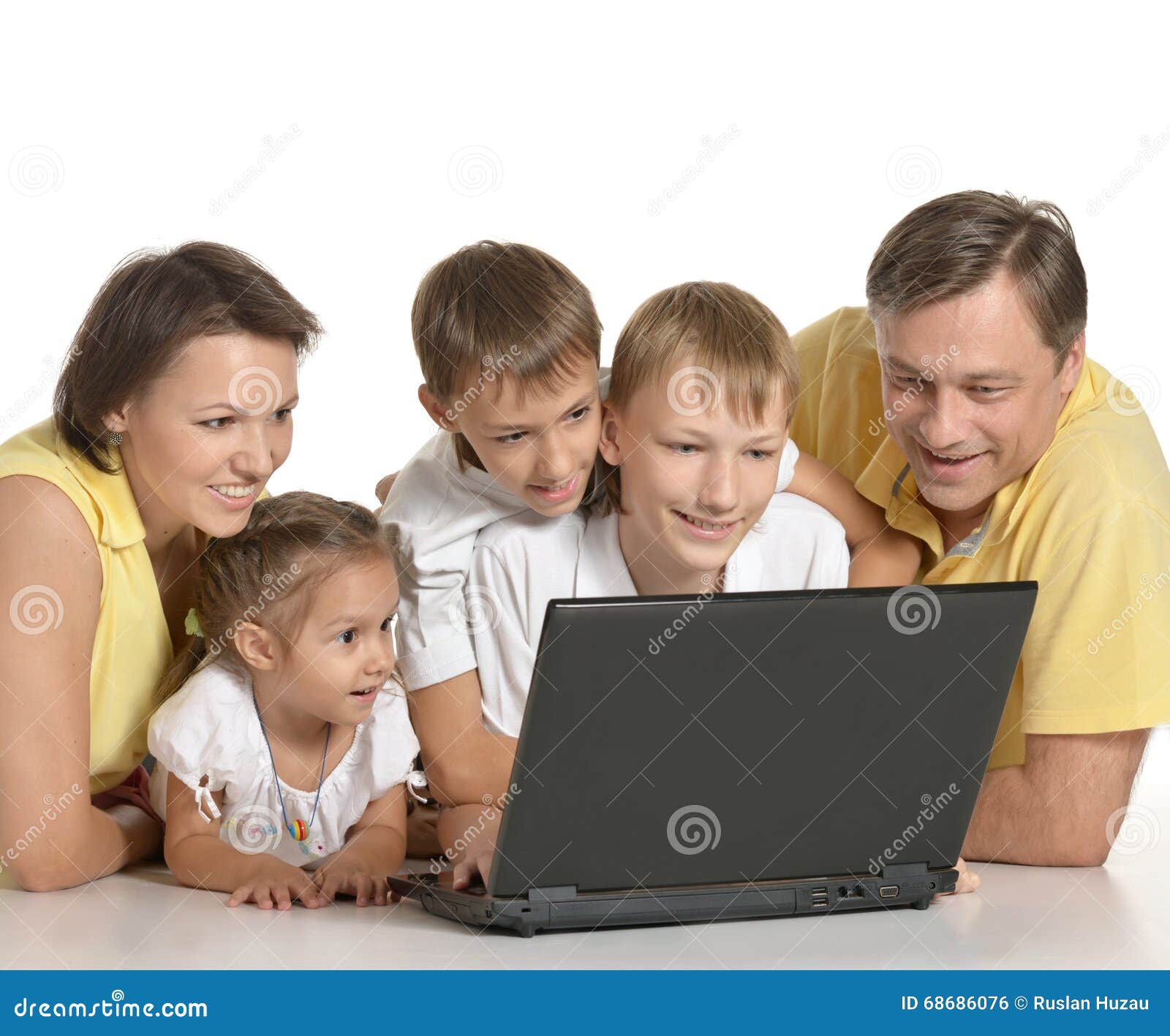 Family with laptop stock photo. Image of internet, natural - 68686076