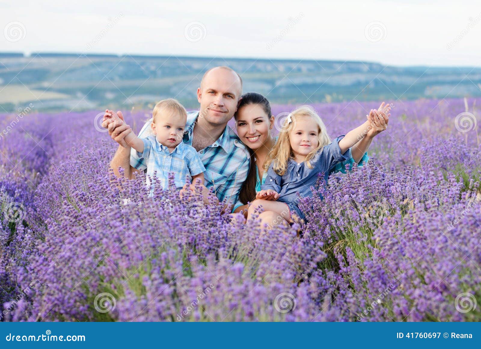 Family in lavender field stock image. Image of lifestyle - 41760697