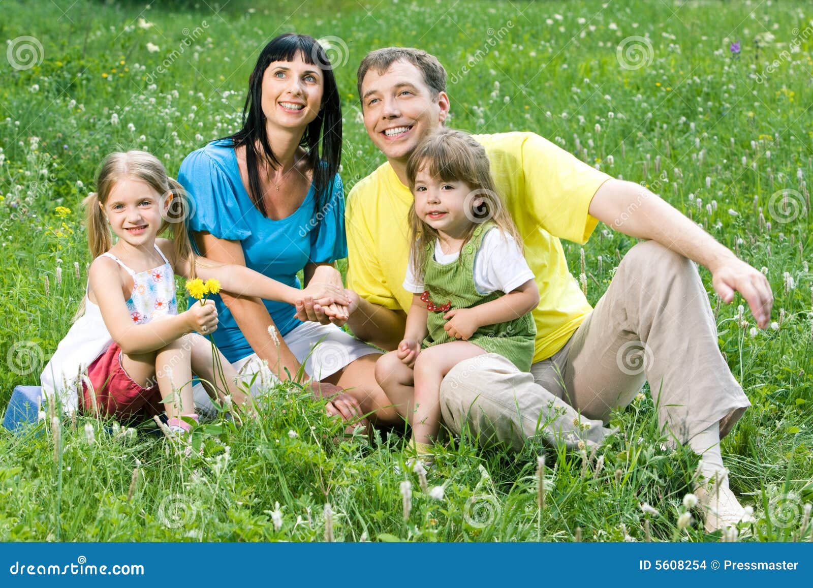 Family on the lawn stock photo. Image of relaxation, parenthood - 5608254