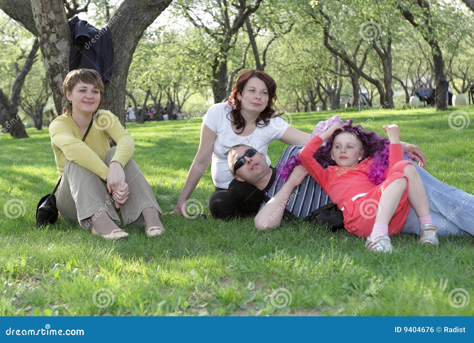 Family on lawn stock photo. Image of beautiful, lawn, enjoyment - 9404676