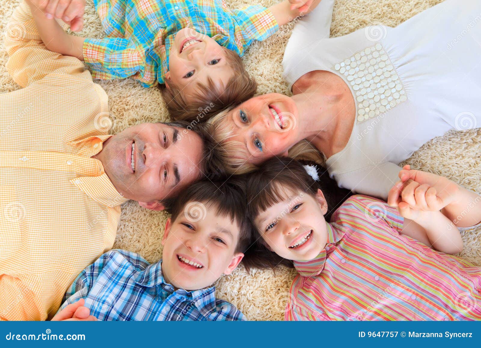 Family Laying On The Floor Stock Image | CartoonDealer.com #13009399