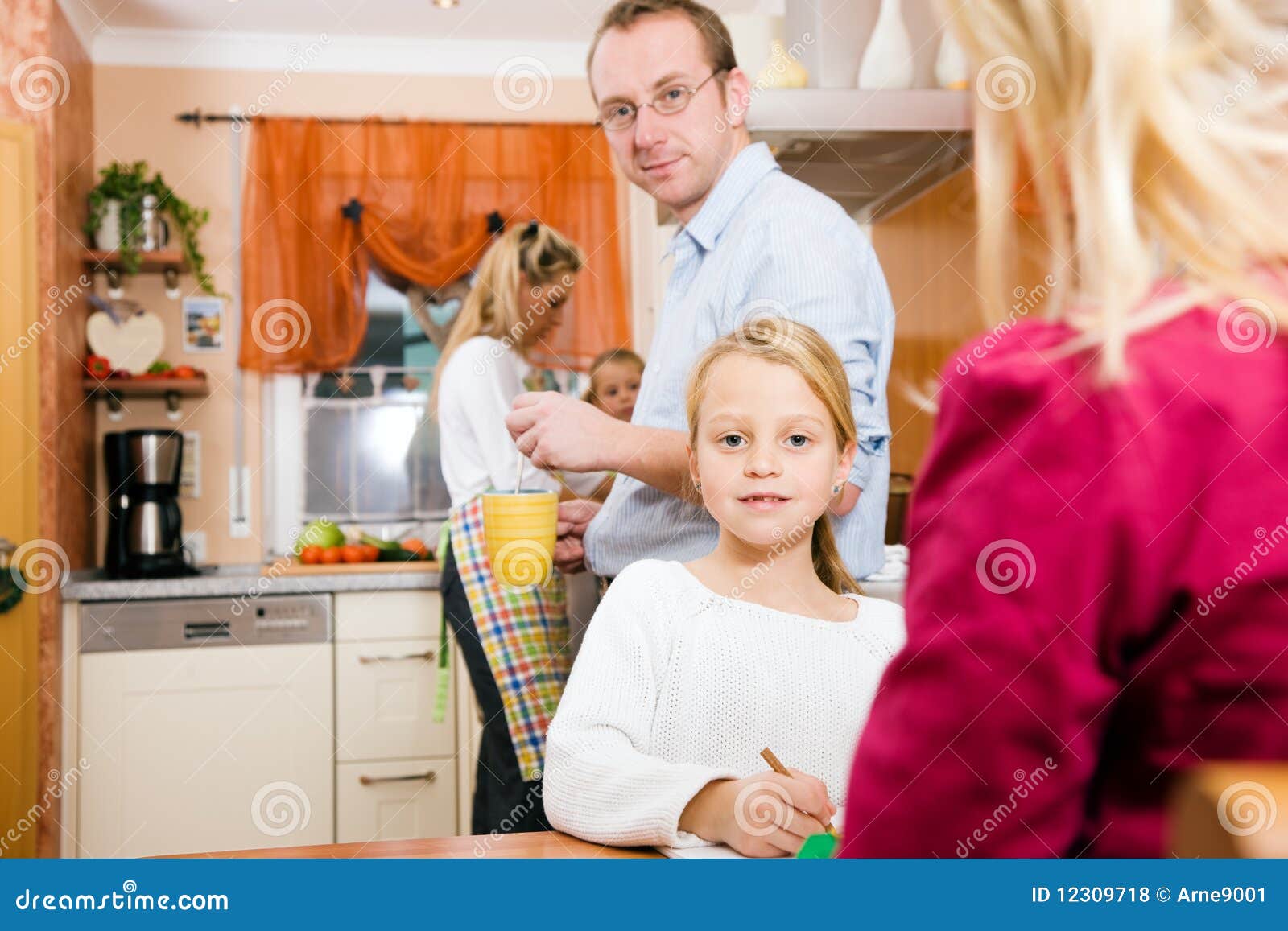 Family Life - Children Doing School Work Stock Photo - Image of fast ...