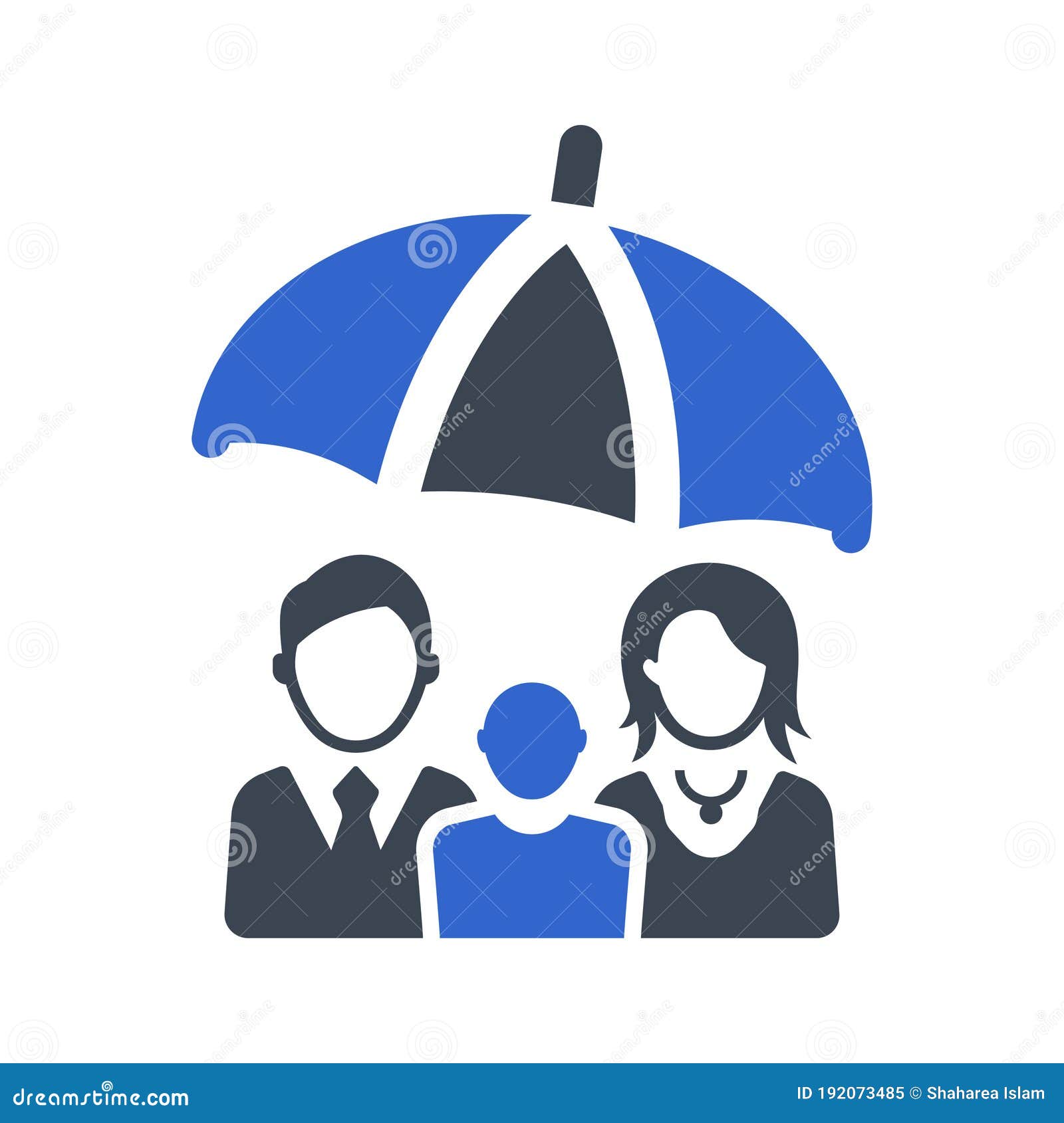 Family life insurance icon stock vector. Illustration of life - 192073485