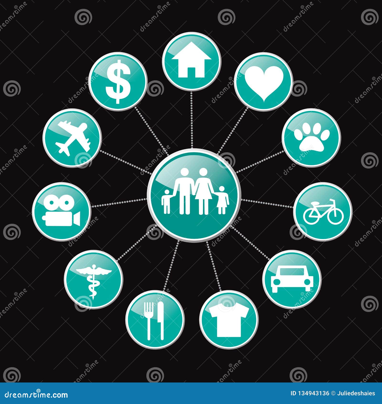 Family life related icons stock vector. Illustration of concept - 134943136