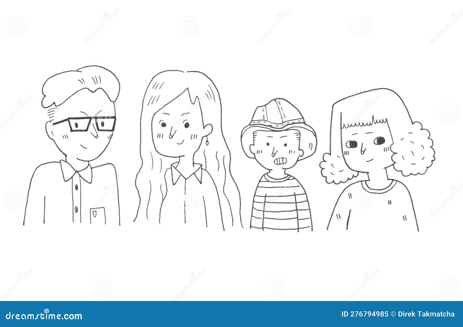 Family Line Drawing Isolated Stock Illustration - Illustration of drawn ...