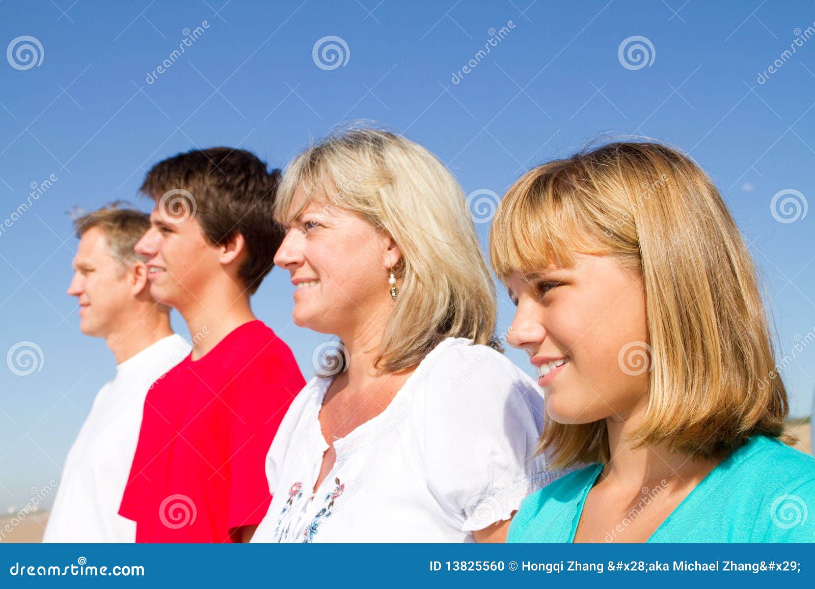 Family line up stock photo. Image of beach, modern, human - 13825560