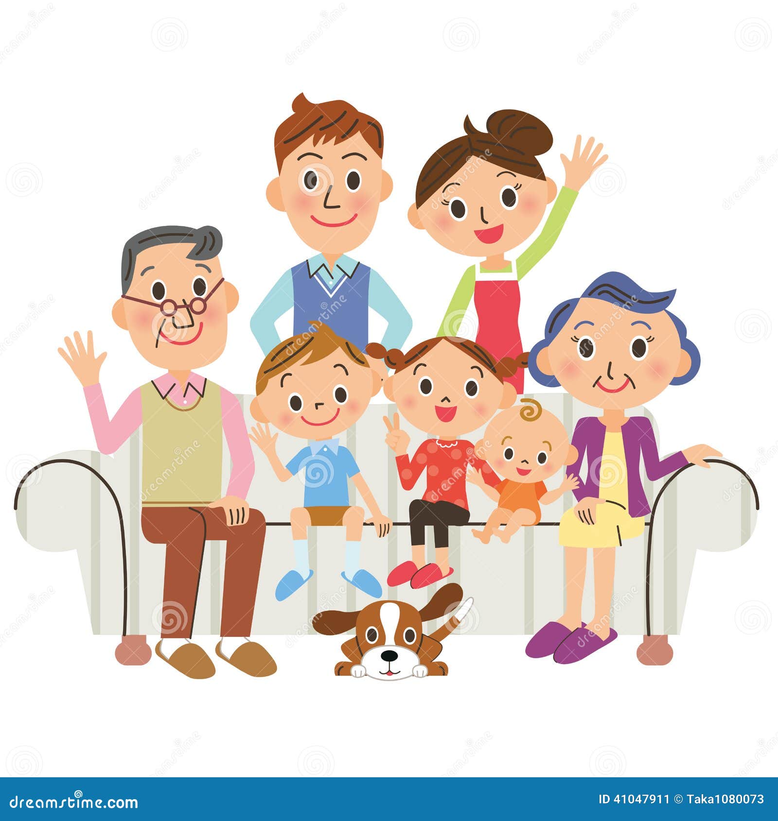The, Family Living Third Generation Stock Vector - Illustration of ...