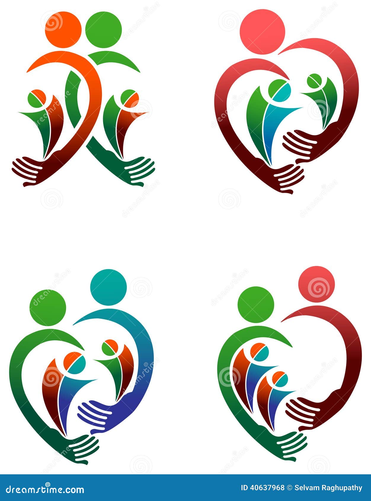 Family Logo Set Vector Illustration | CartoonDealer.com #40637968