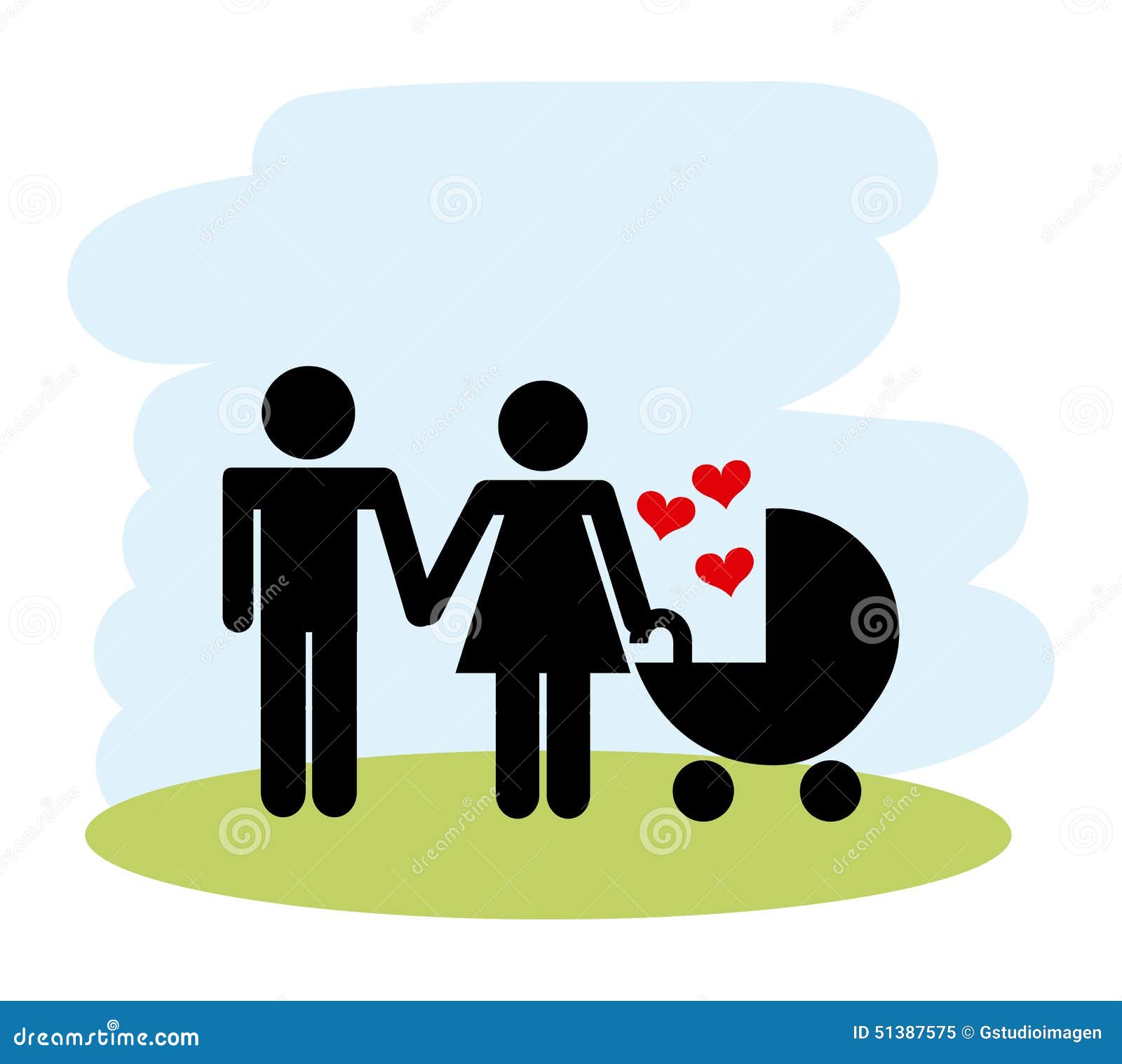 Family love stock vector. Illustration of happy, house - 51387575