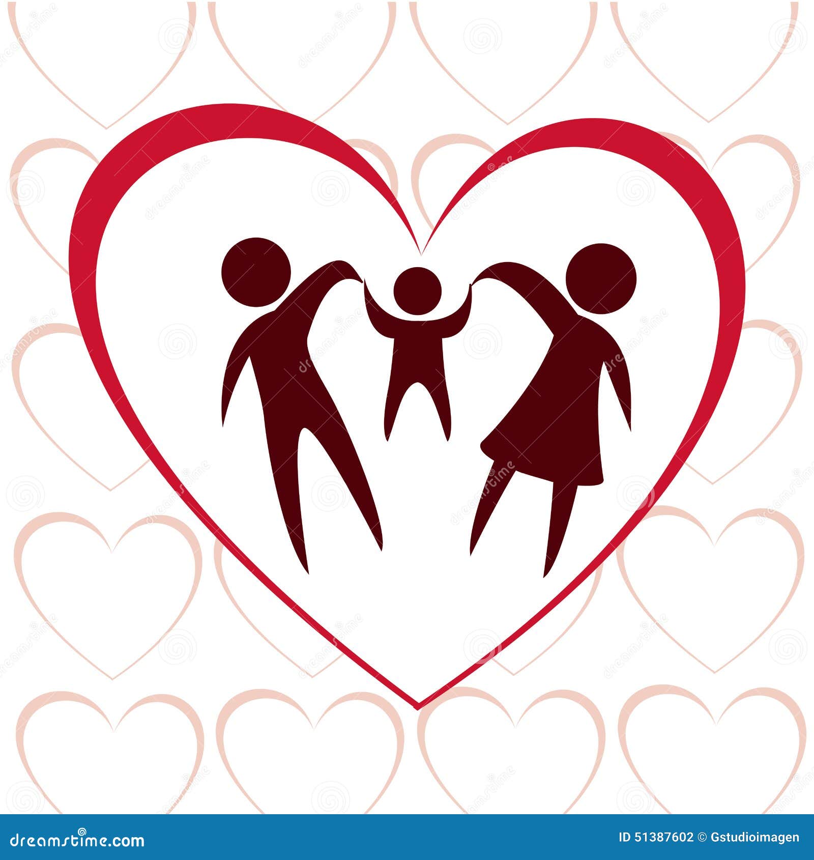 Family love stock vector. Illustration of happiness, heart - 51387602