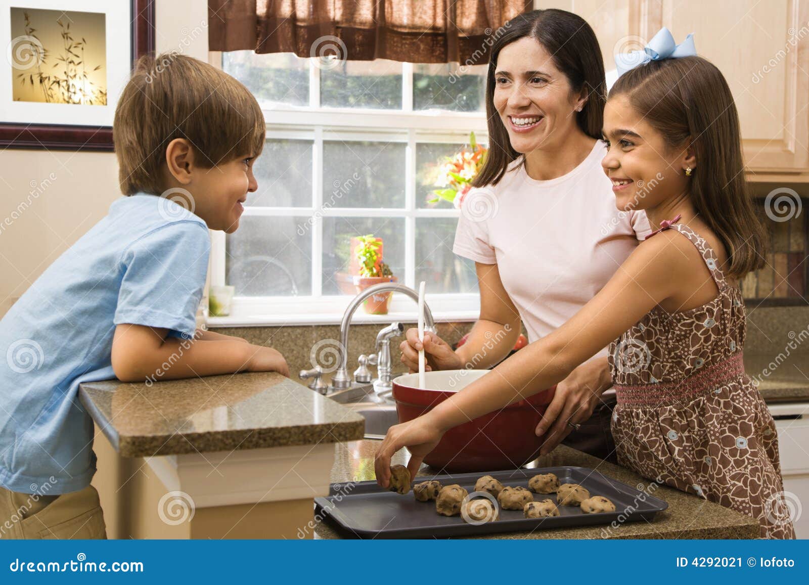 Family making cookies. stock image. Image of happy, adult - 4292021
